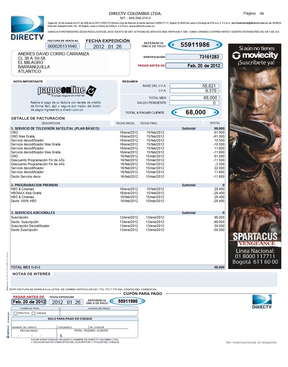 DIRECTV Invoice Redesign – Charles Shimooka